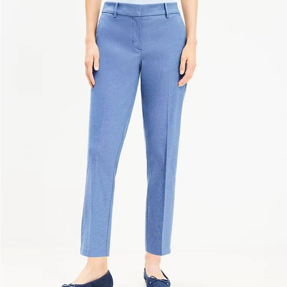 LOFT | Pants & Jumpsuits | Nwot Loft Riviera Pant Blue Texture 8 Petite ...